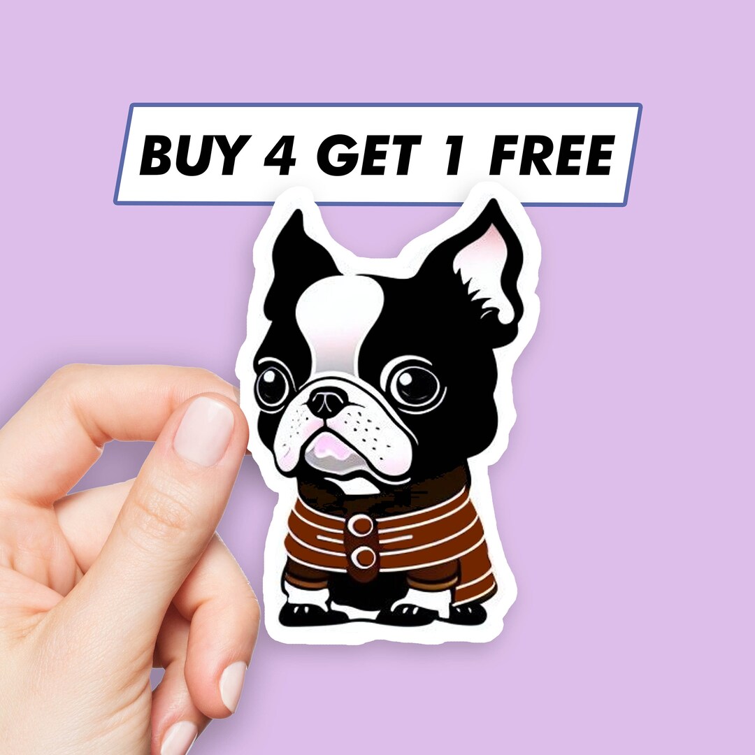 Cute Boston Terrier Sticker Dog Puppy Stickers Laptop Stickers ...