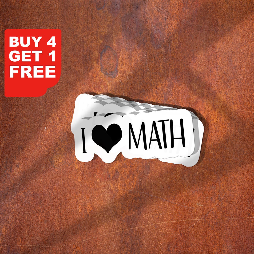 I Heart Love Math Sticker, Math Laptop Stickers, Math Water Bottle ...