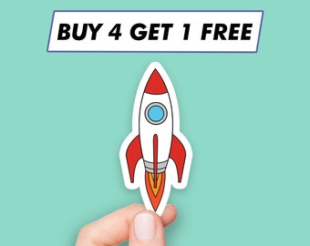 Rocket Ship Lifting off Into Space Di Cut Decal - Etsy