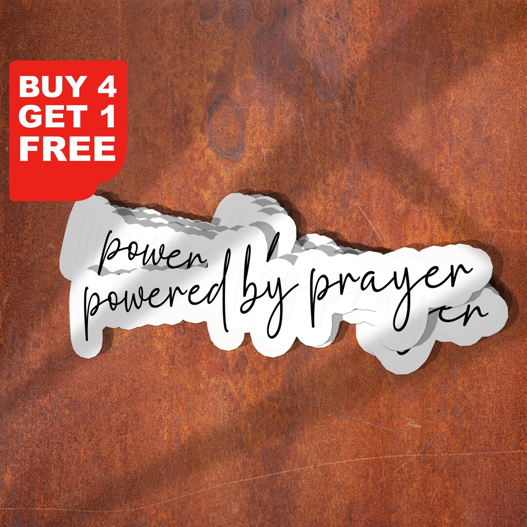 Powered by Prayer Sticker, Faith Decal, Pray Christian Laptop Decal ...