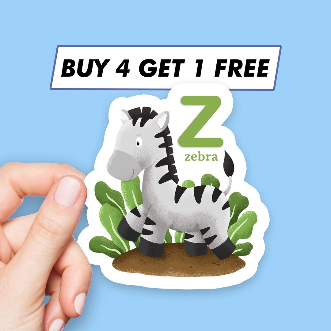 Zebra Letter Z Sticker Animal Alphabet Stickers Laptop Stickers ...