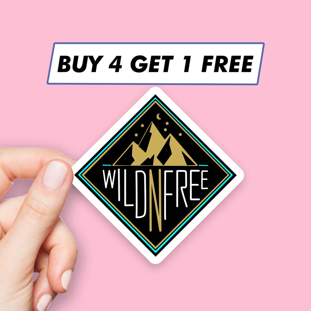 Cool Wild and Free Sticker Adventure Quote Stickers Laptop Stickers ...