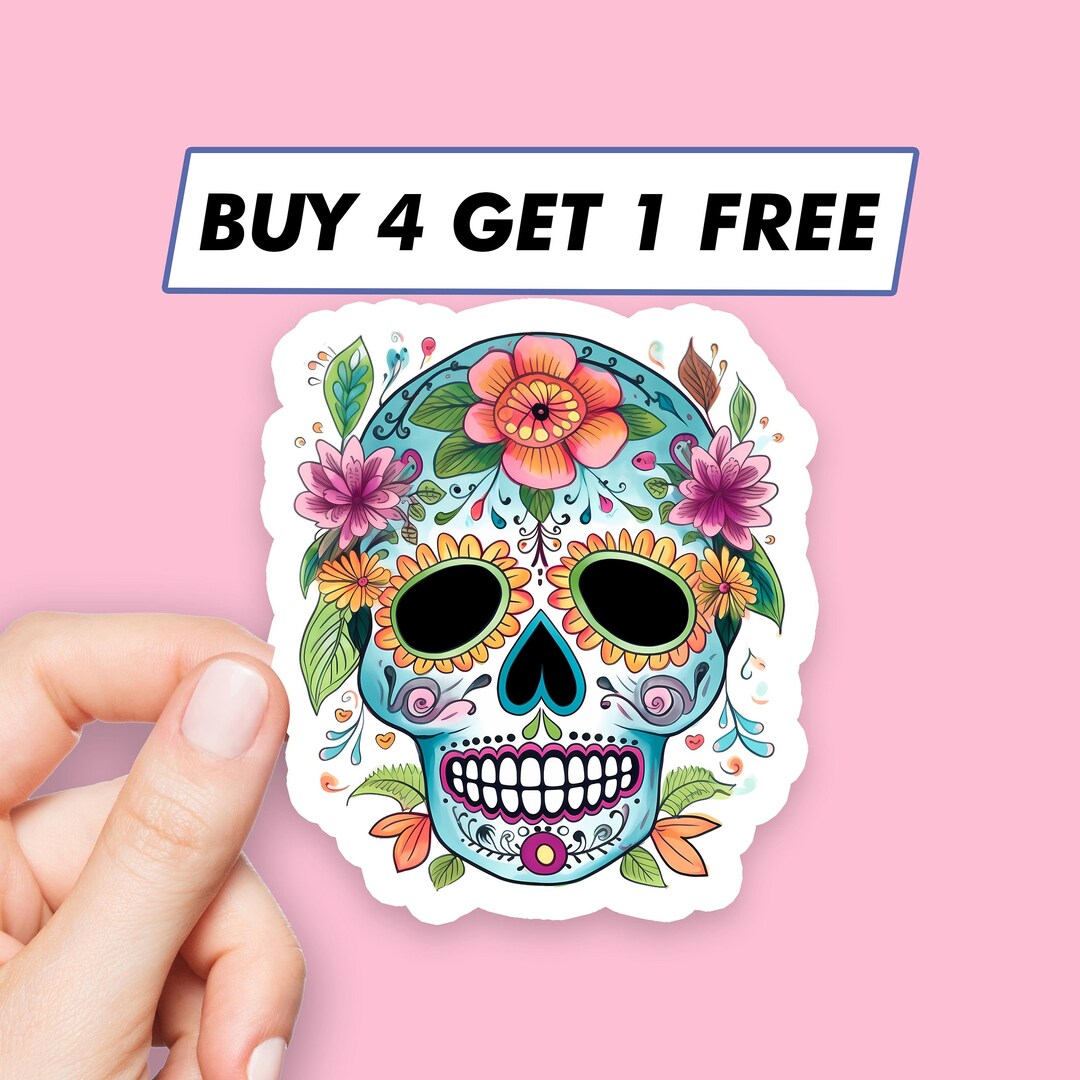 Sugar Skull Calavera Sticker Day of the Dead Skull Stickers Laptop ...