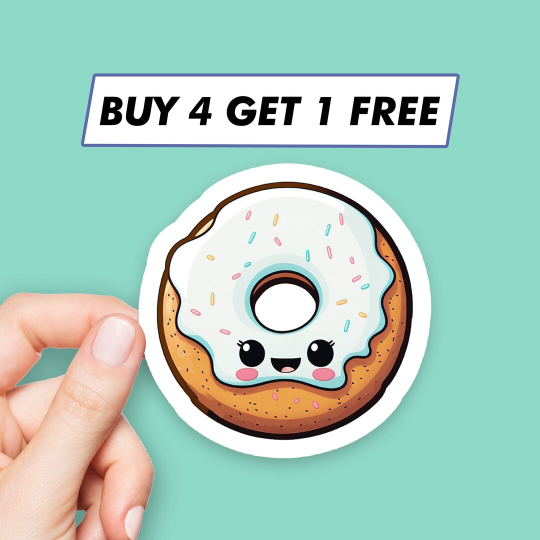 Donut Emoji Sticker Cute Snack Stickers Laptop Stickers Aesthetic ...
