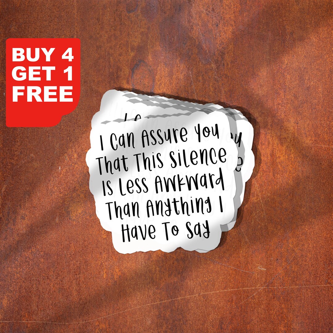 Silence is Less Awkward Sticker, Introvert Decal, Sarcastic Stickers ...