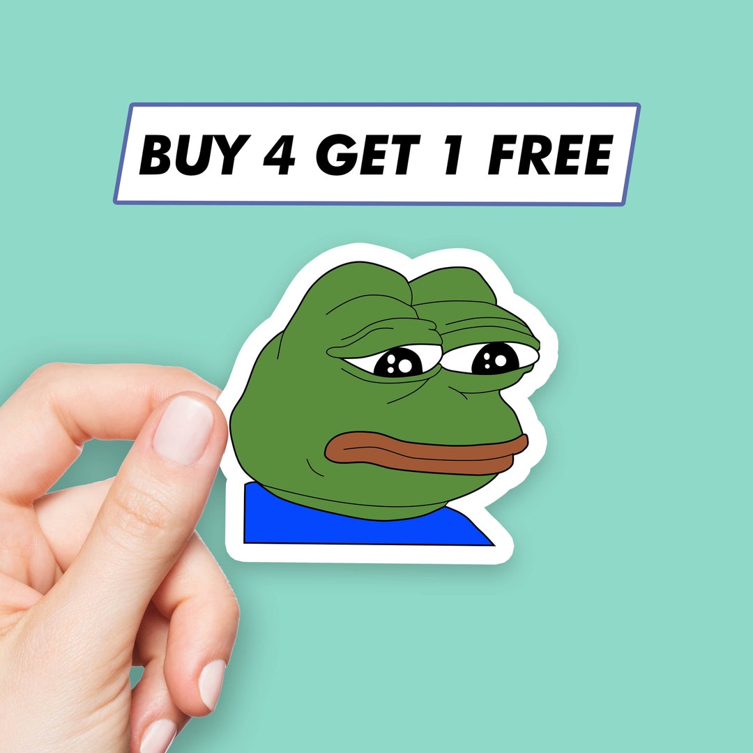 Sad Pepe Sticker Funny Frog Stickers Laptop Stickers Aesthetic Stickers ...