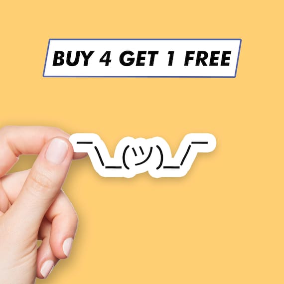 Cute Shrug Emoji Sticker Cool Funny Stickers Laptop Stickers | Etsy