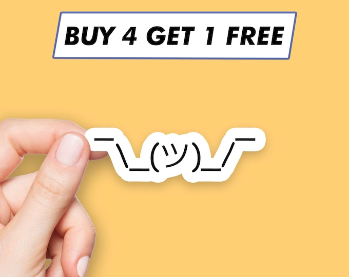 Shrug Vinyl Sticker - Etsy