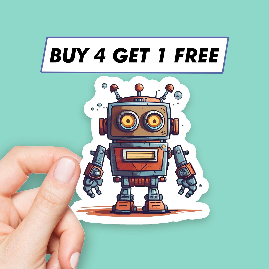 Funny Robot Sticker Science Tech Stickers Laptop Stickers Aesthetic ...