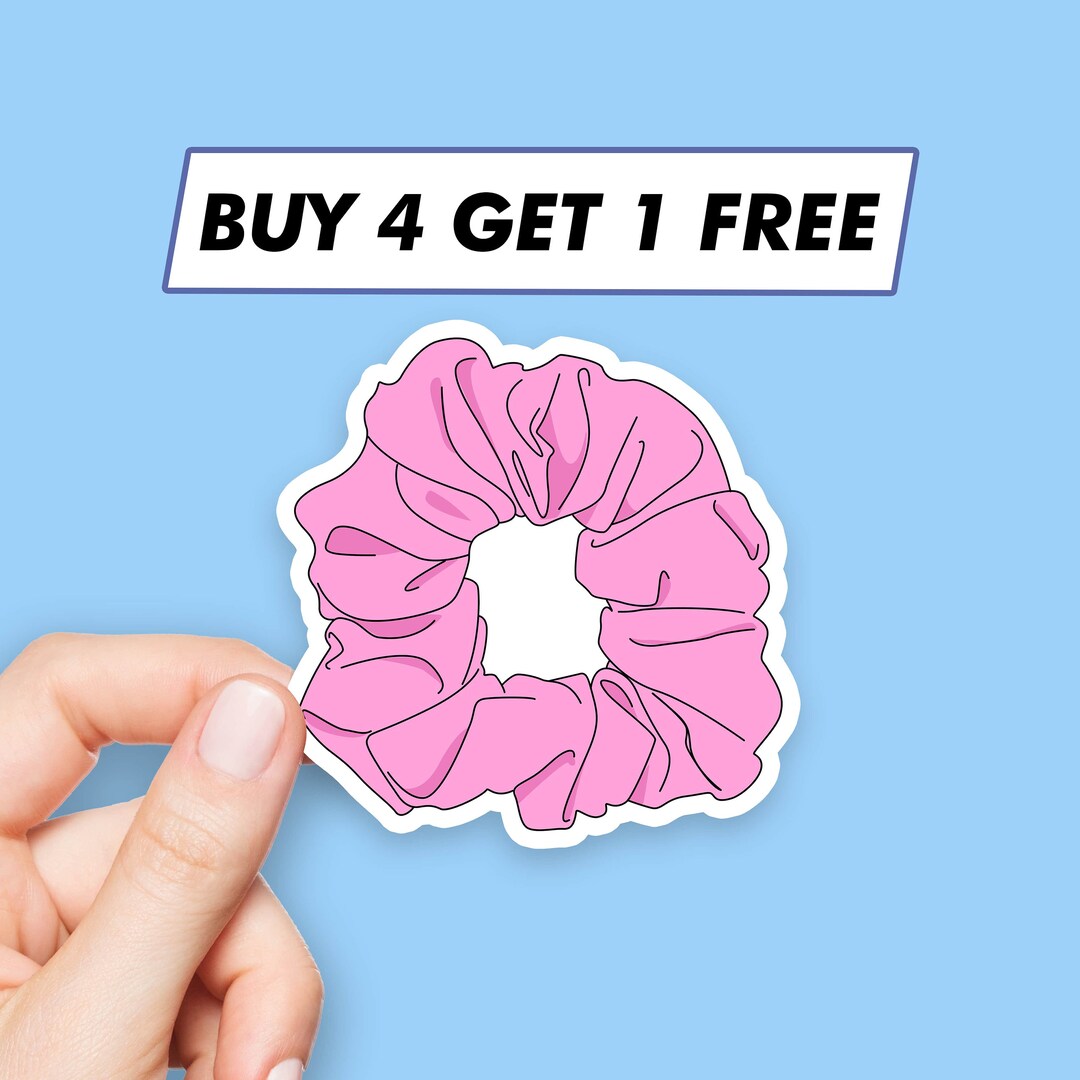 Pink Scrunchie Sticker Cute Kawaii Stickers Laptop Stickers Aesthetic ...