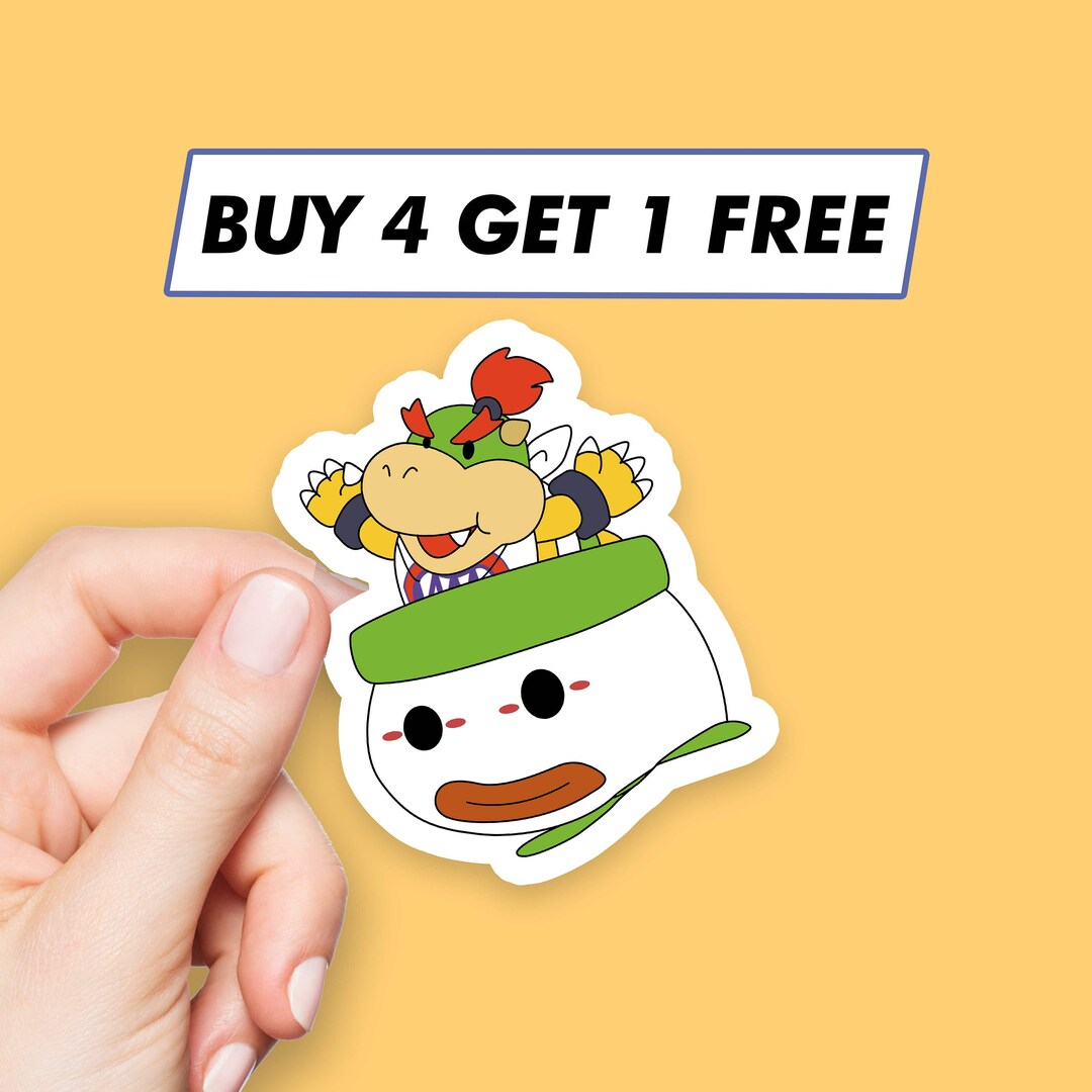 Cute Bowser Junior Sticker Super Mario Dinosaur Stickers Laptop ...