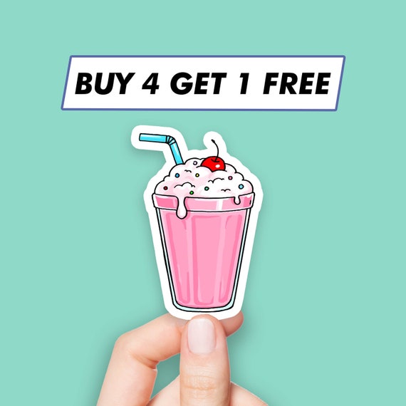 Strawberry Milkshake Sticker Cute Food Stickers Laptop - Etsy