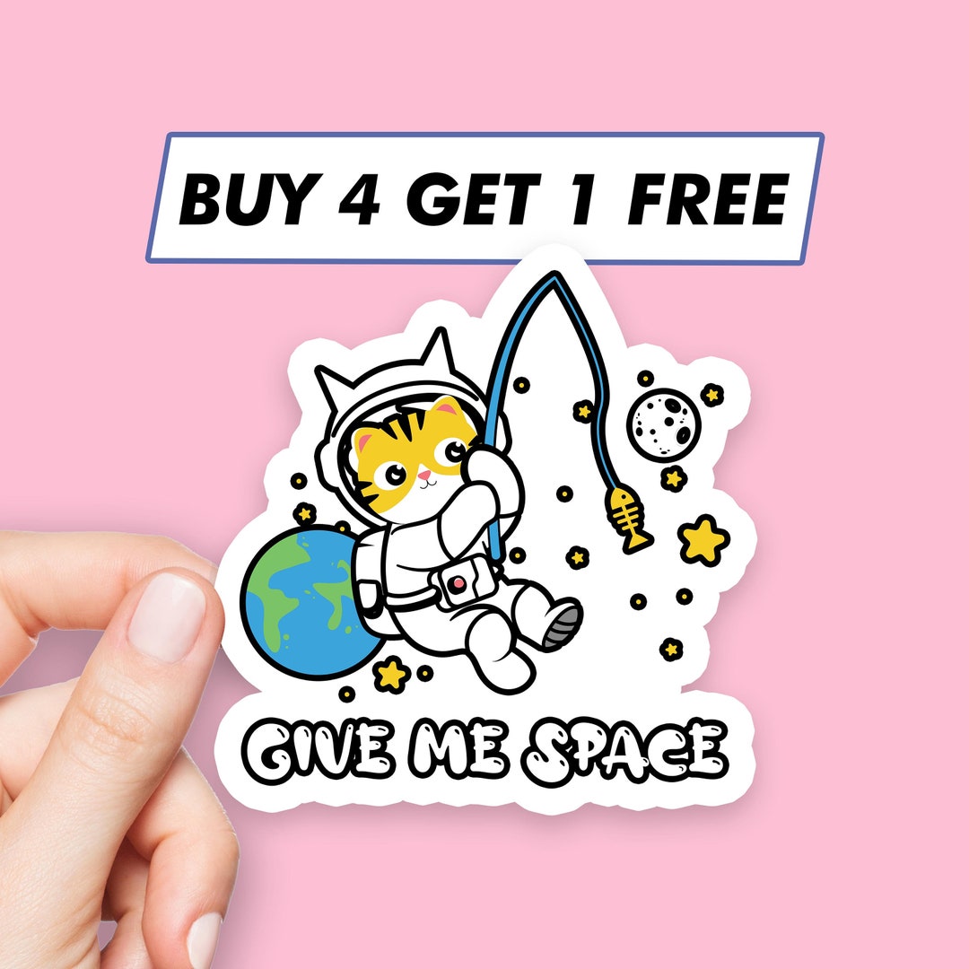 Funny Give Me Space Sticker Cat Quotes Stickers Laptop Stickers ...
