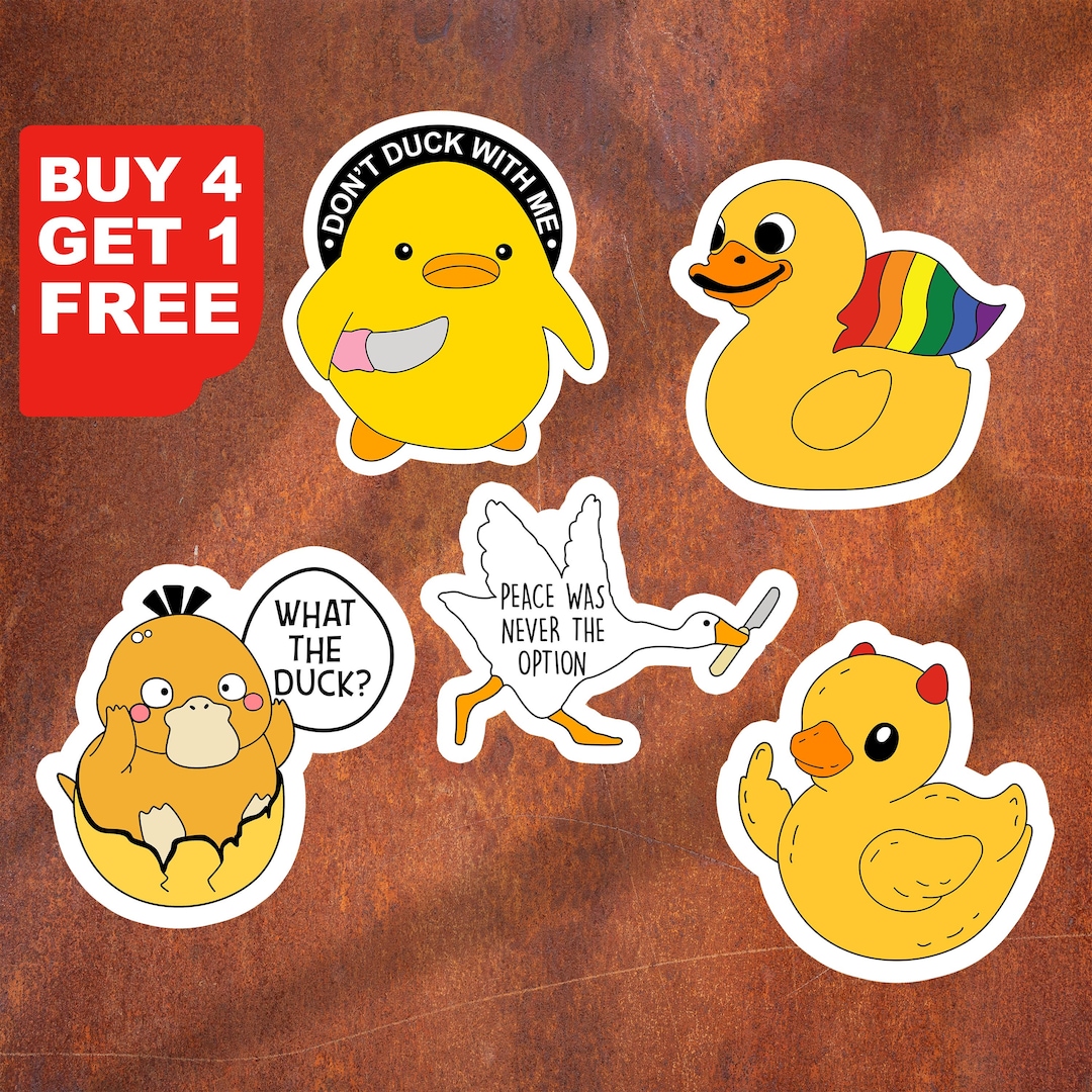 Duck With Knife Meme Funny Sticker Duck Laptop Sticker Ducks Gift ...