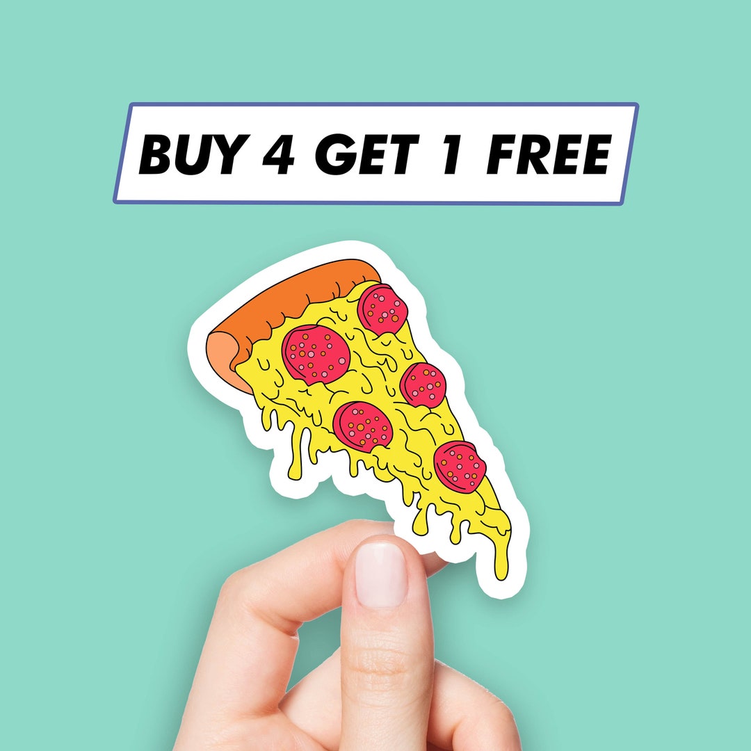 Cartoon Pizza Sticker Kawaii Food Stickers Laptop Stickers Aesthetic ...