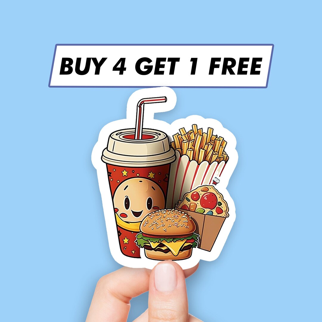 Fast Food Emoji Sticker Cute Junk Food Stickers Laptop Stickers ...