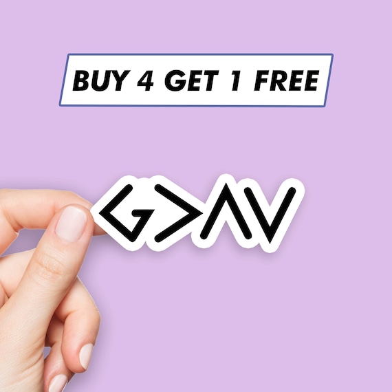 Religious God is Greater Sticker Christian Quote Stickers - Etsy