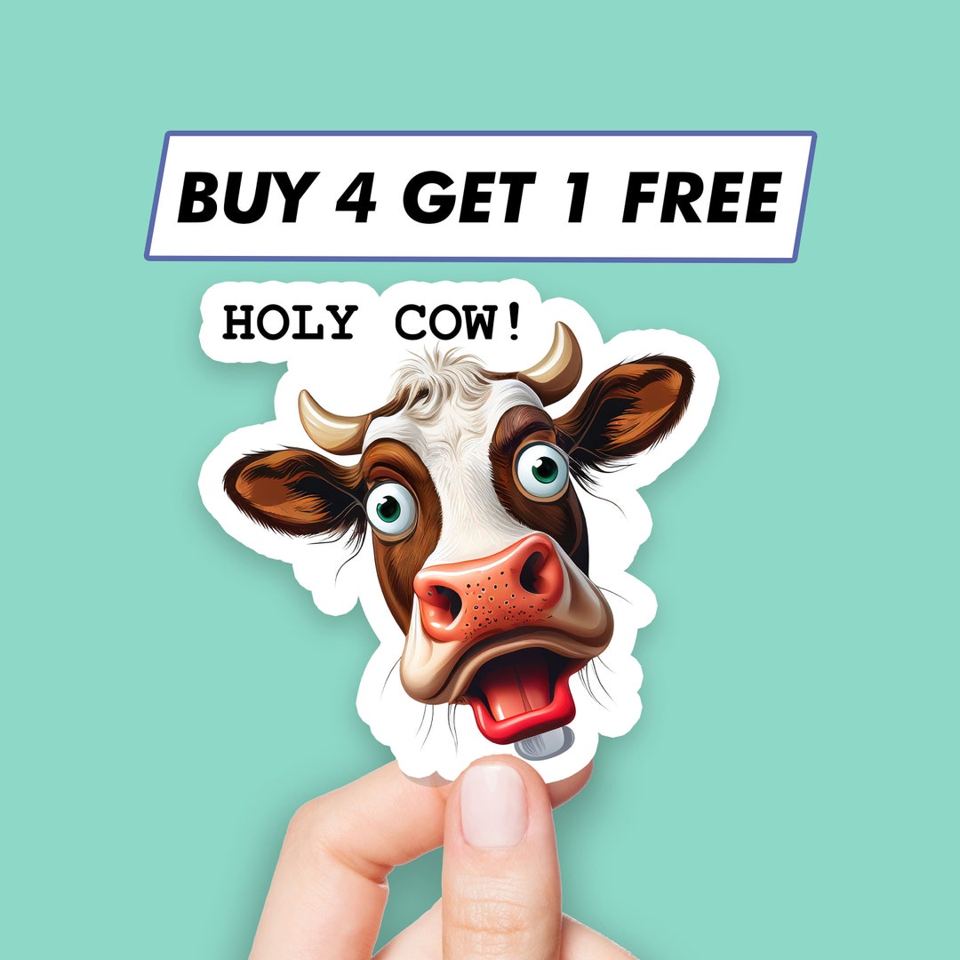 Funny Cow Face Sticker Cow Emoji Stickers Laptop Stickers Aesthetic ...