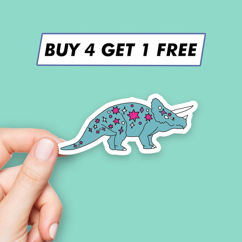 Pink Triceratops Sticker - Etsy