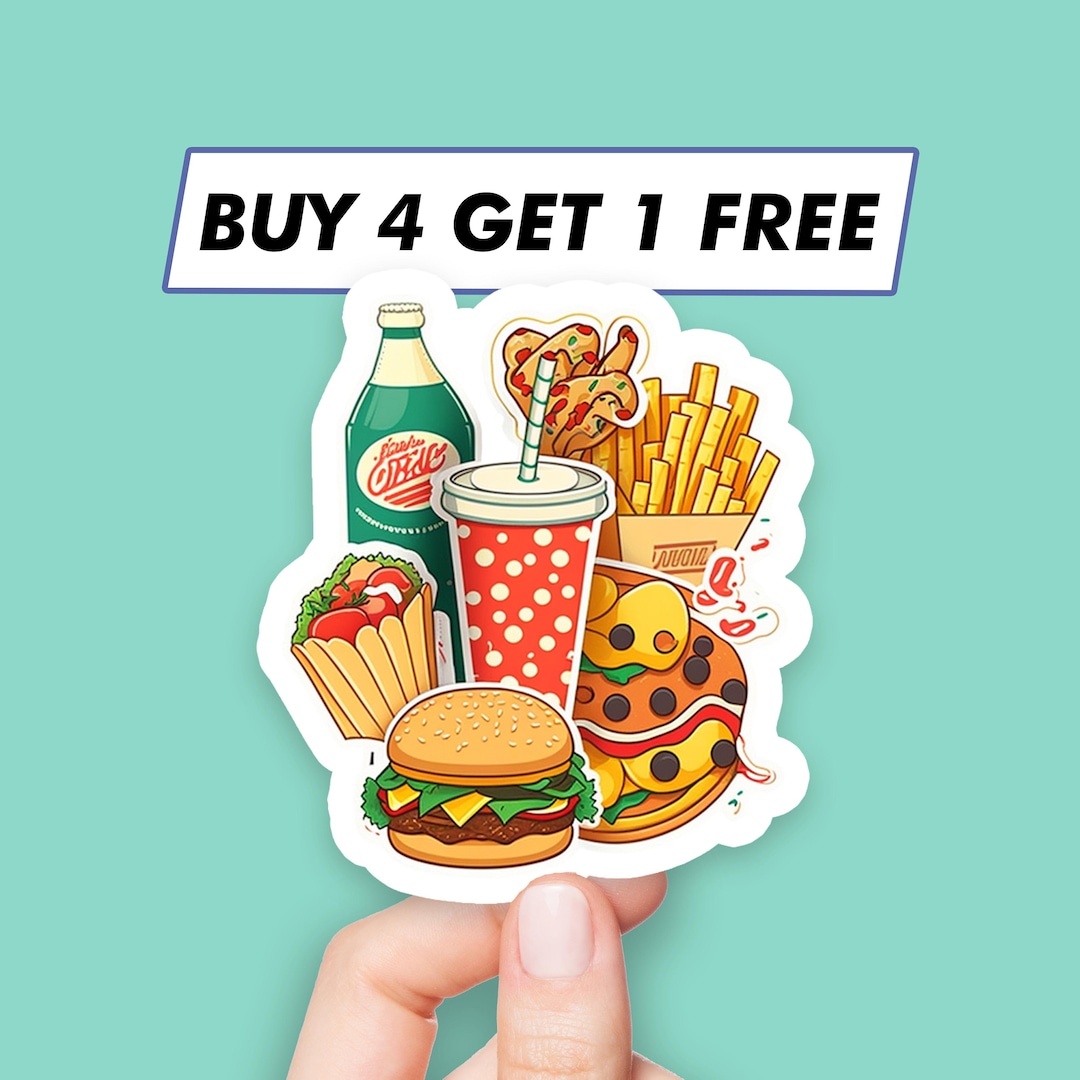 Fast Food Burger Sticker Cool Junk Food Stickers Laptop Stickers ...