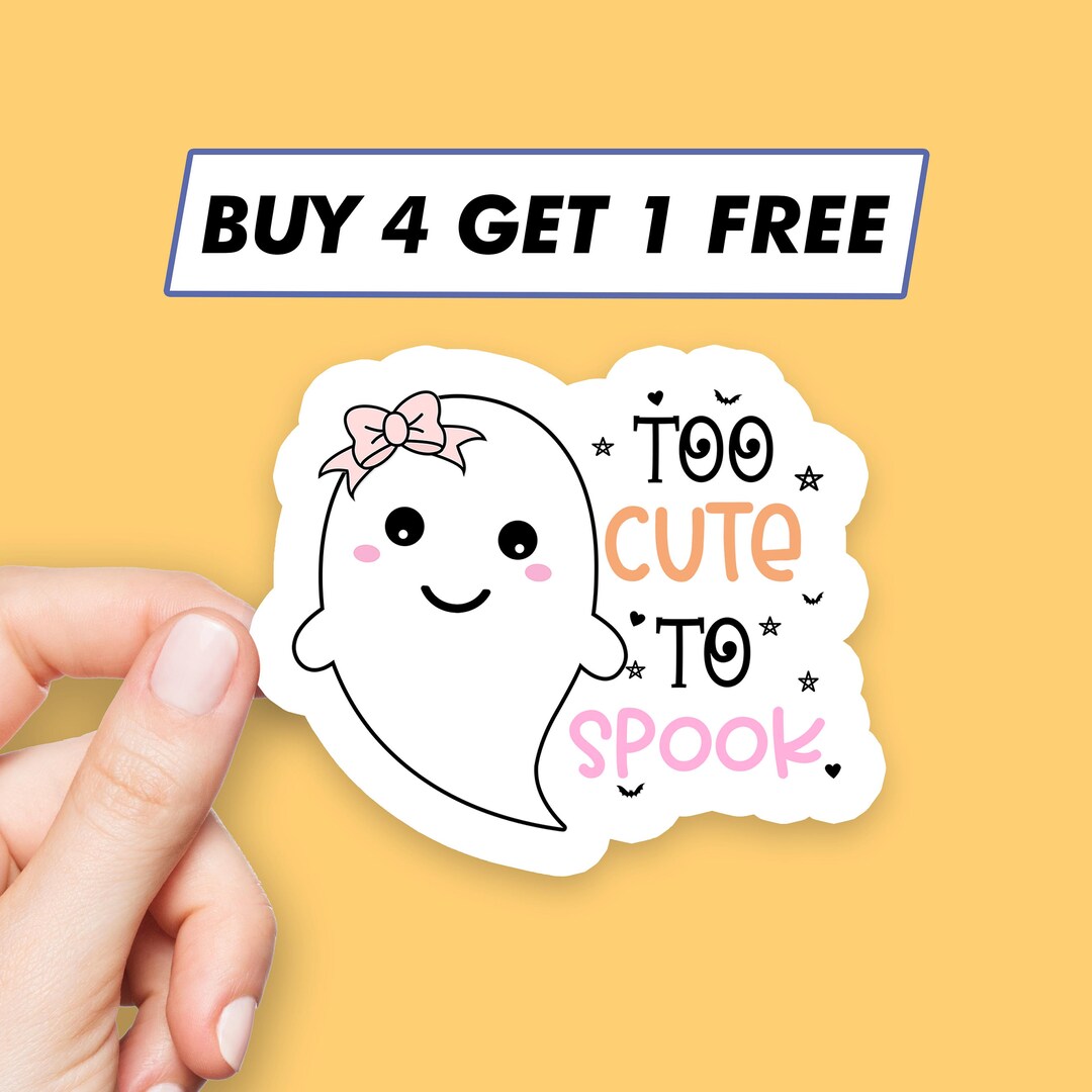 Funny Too Cute to Spook Sticker Halloween Sayings Stickers Laptop ...