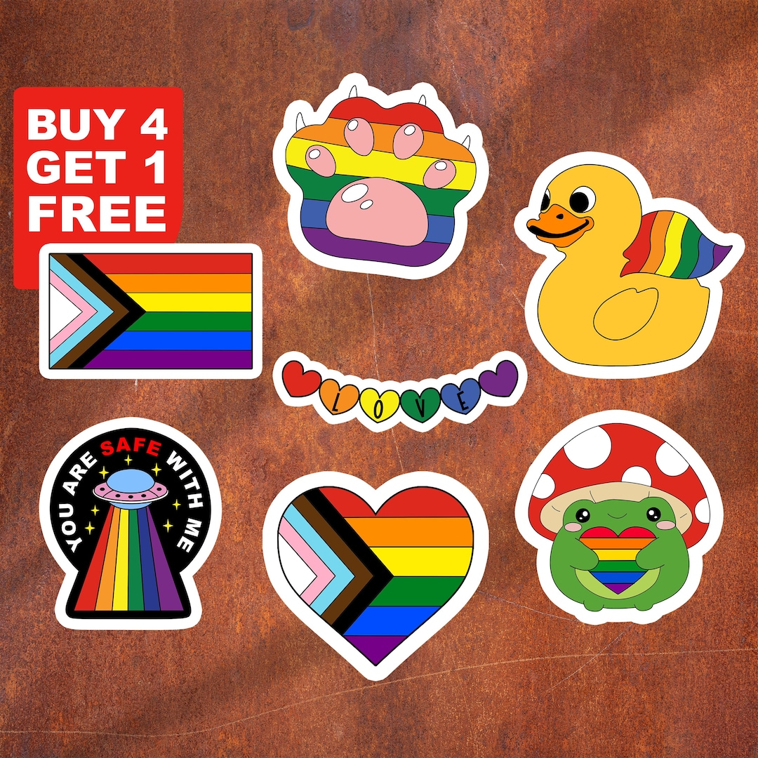 Lgbt Flag Sticker Gay Lgbtq Sticker Pride Stickers Lgbt Lgbtq Couples ...