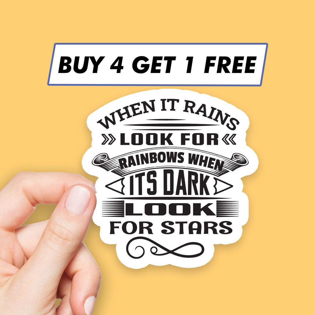 Motivation Look for Stars Sticker Rainbow Sayings Stickers Laptop ...