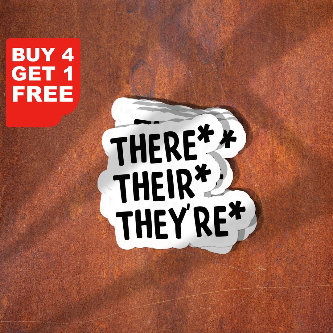 There Grammar Sticker Funny Grammar Laptop Decals, Inspirational for ...