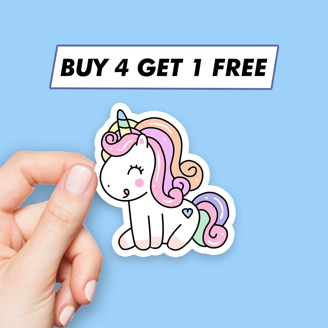 Cute Unicorn Sticker Kawaii Cartoon Stickers Laptop Stickers Aesthetic ...