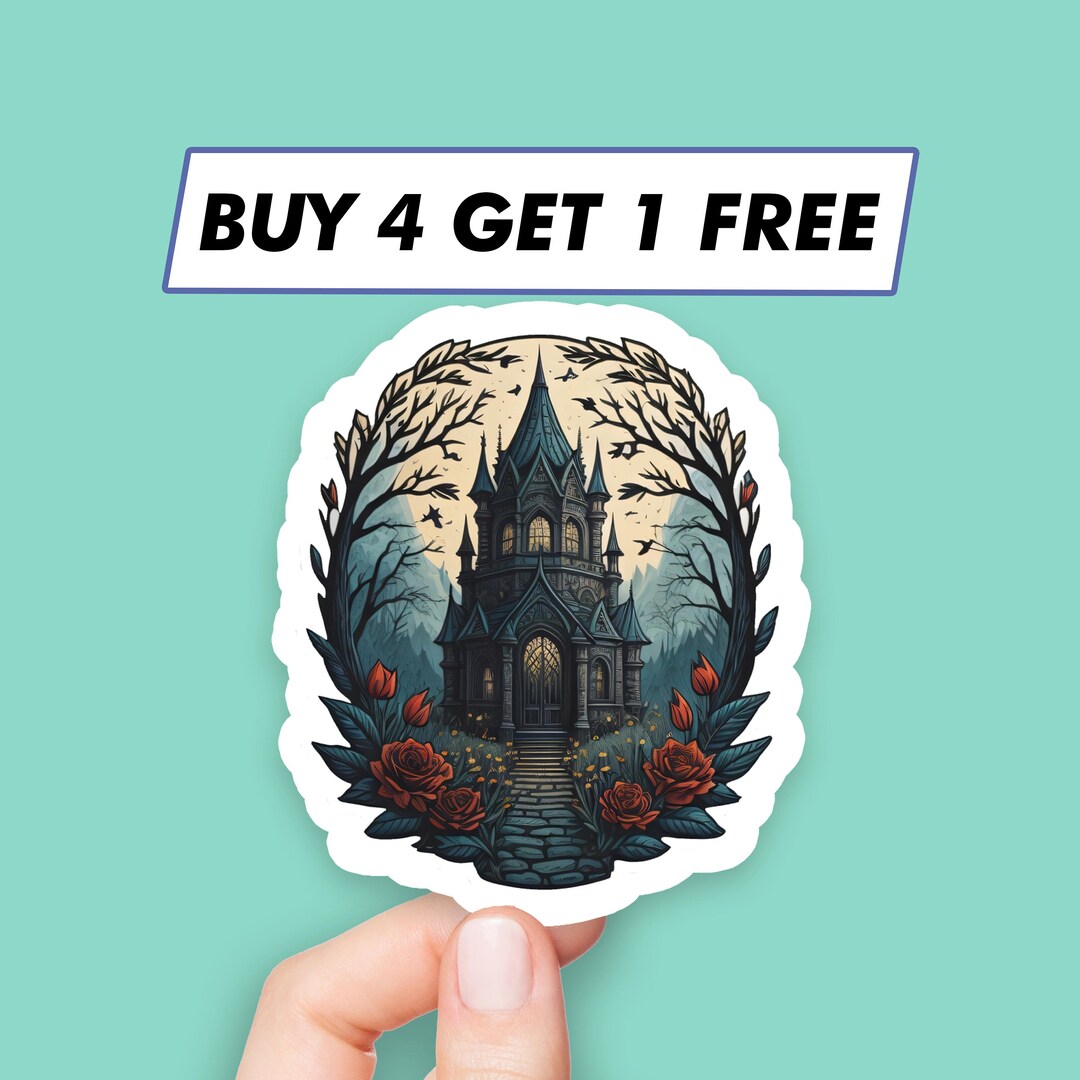 Gothic Castle Sticker Horror Halloween Stickers Laptop Stickers ...