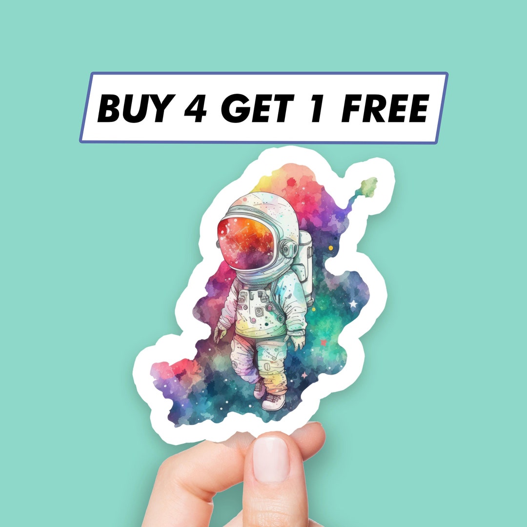Cute Astronaut Sticker Watercolor Space Stickers Laptop Stickers ...