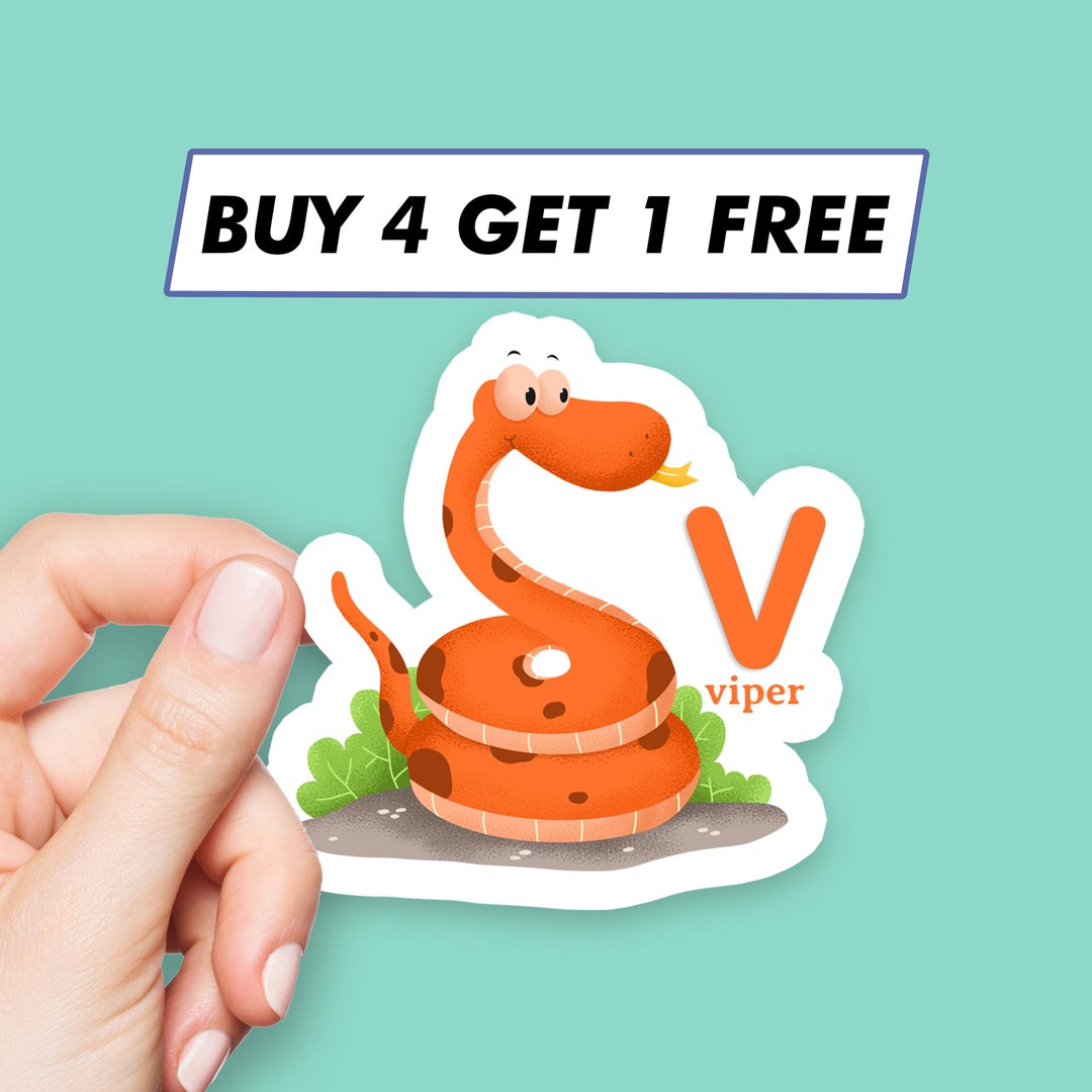 Viper Letter V Sticker Animal Alphabet Stickers Laptop Stickers ...