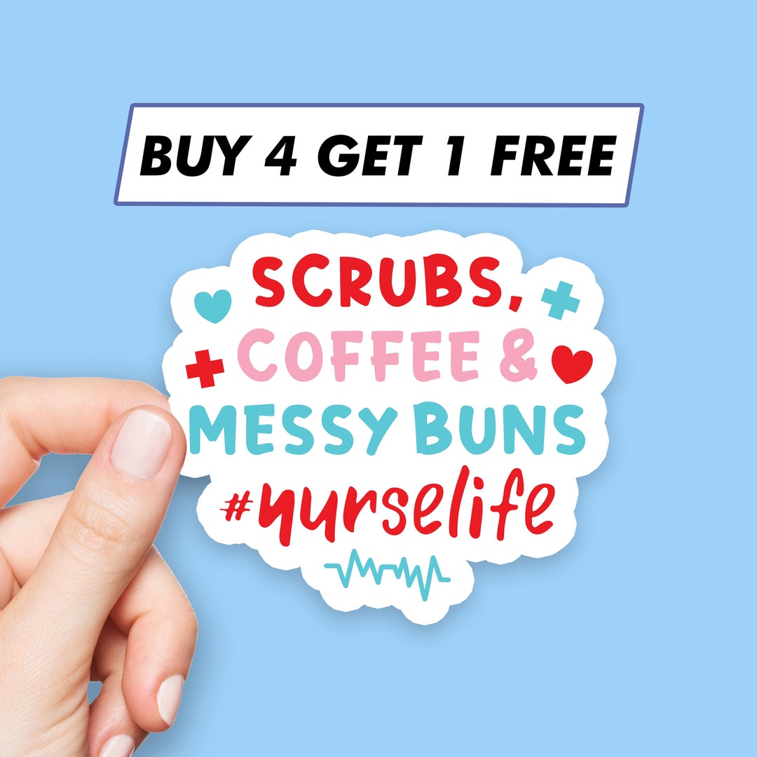 Scrubs Coffee Sticker Nurse Superhero Stickers Laptop Stickers ...