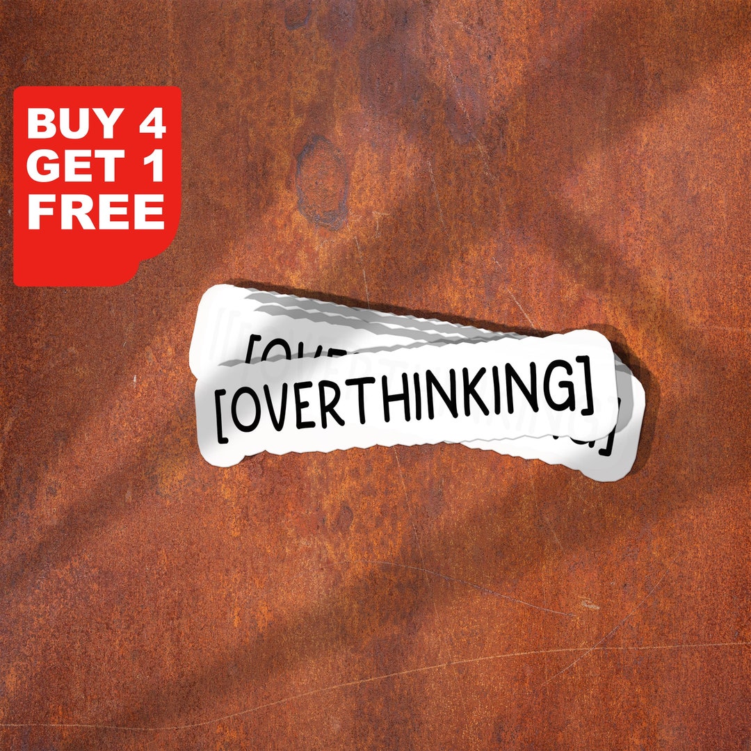 Overthinking Sticker, Introvert Funny Sticker, Laptop Decals, Introvert ...