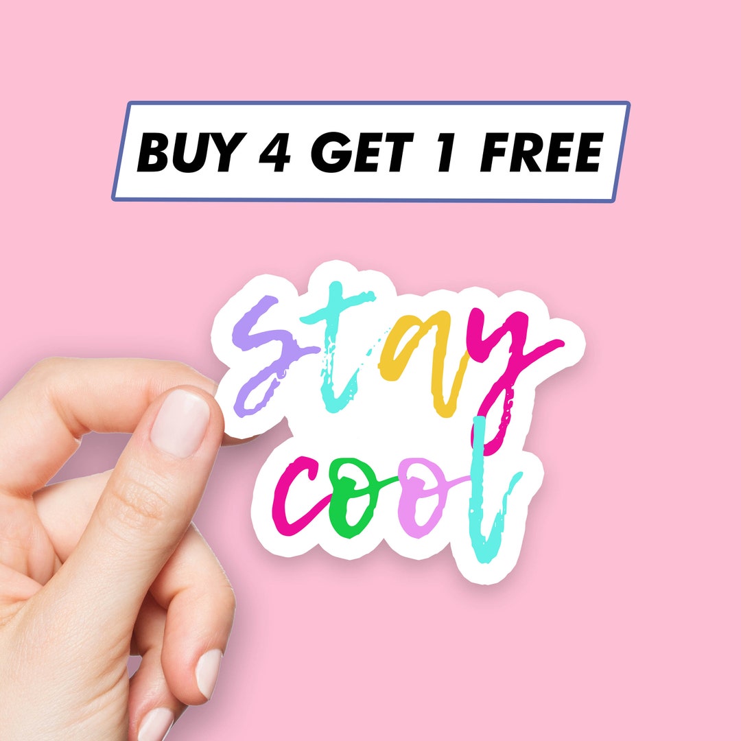 Rainbow Stay Cool Sticker Cute Quote Stickers Laptop Stickers Aesthetic ...