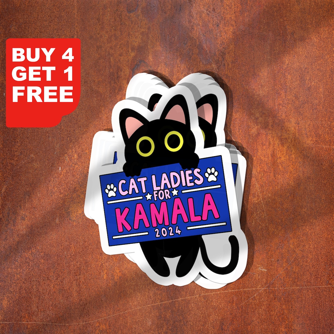 Cats for Kamala Kamala Harris Stickers Harris Walz Sticker Vote Kamala ...