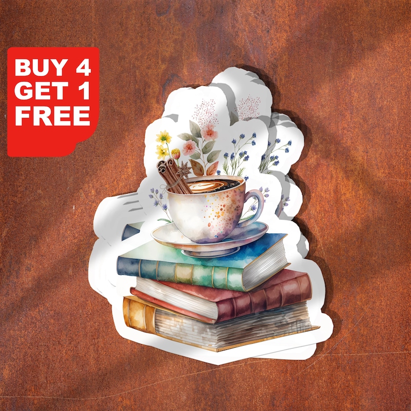Books Tea Stickers - Etsy UK
