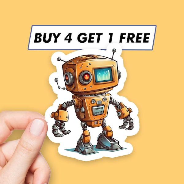 Laptop Sticker Robot - Etsy UK
