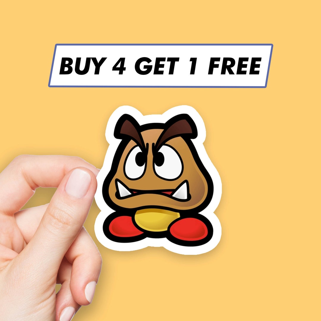 Paper Mario Goomba Sticker Cute Mushroom Stickers Laptop Stickers ...