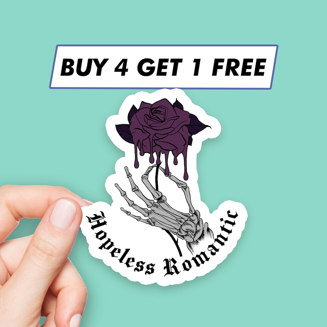 Undead Hopeless Romantic Sticker Gothic Phrase Stickers Laptop Stickers ...