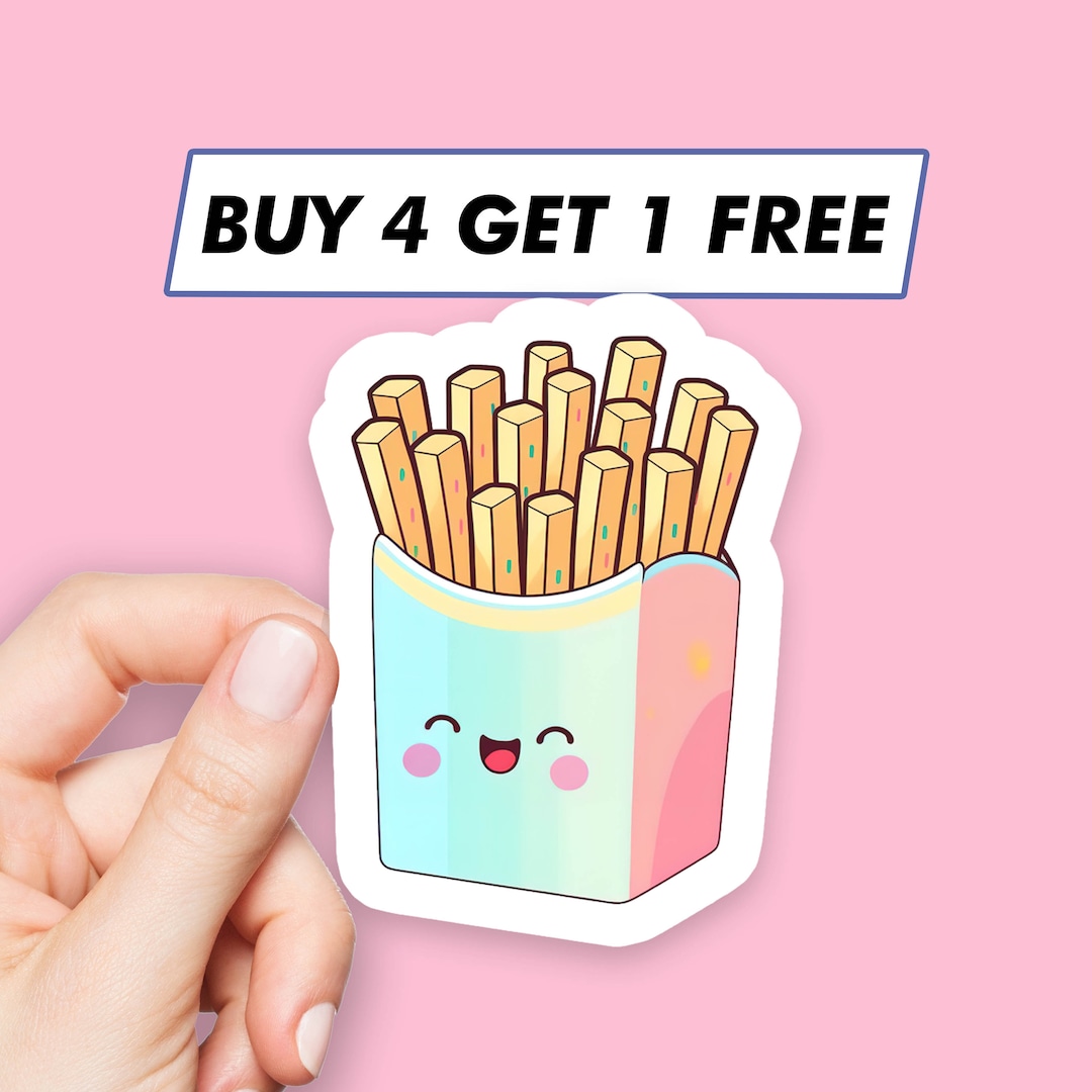 French Fries Emoji Sticker Fast Food Drinks Stickers Laptop Stickers ...