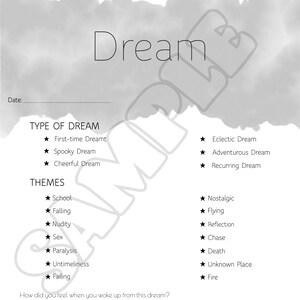 Dream Journal | Printable PDF | Dream Tracker | Printable Dream Log ...