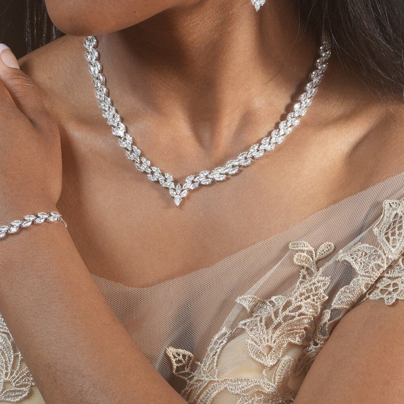 Fake Diamond Necklace - Etsy