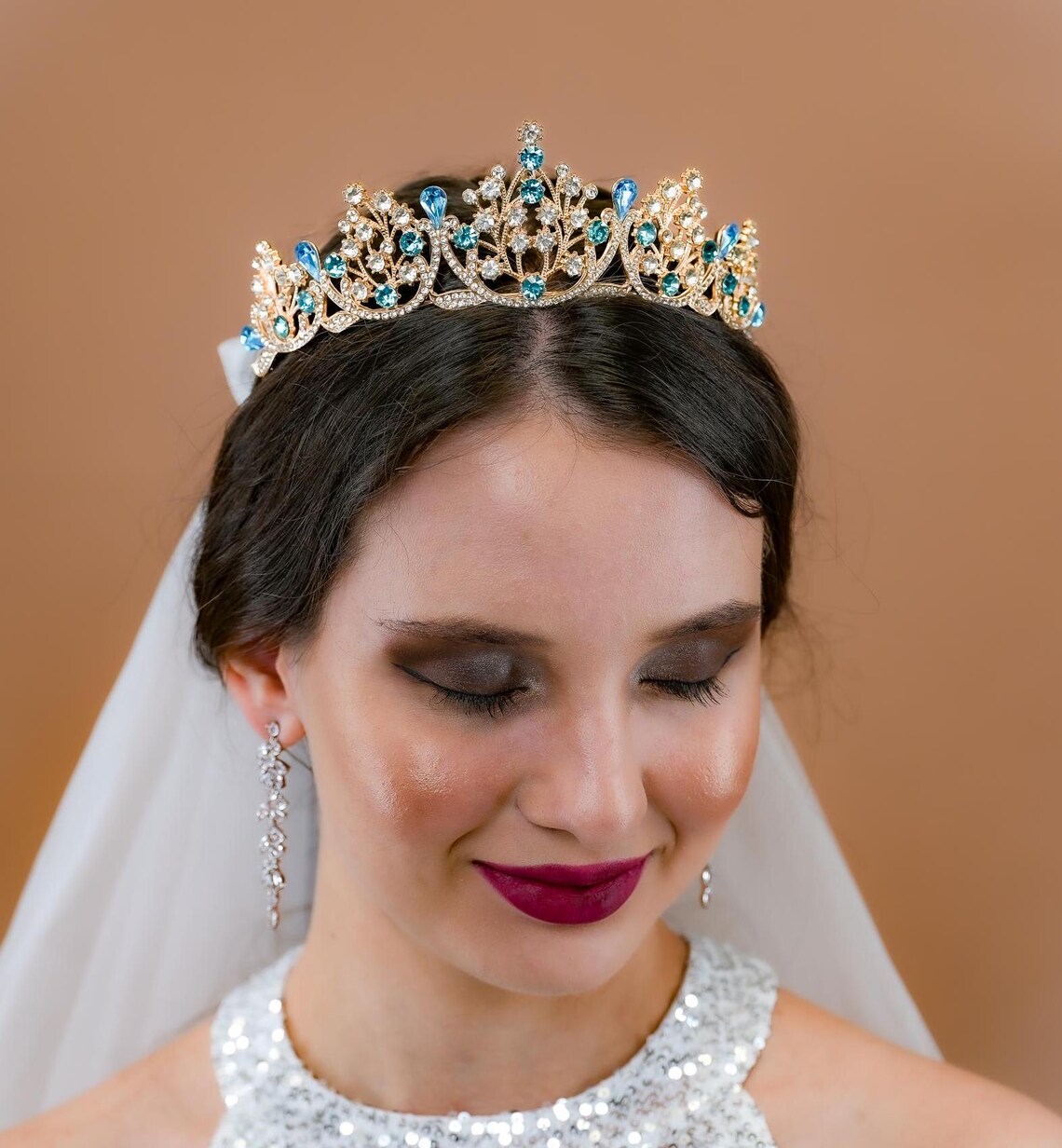Princess Crown Blue Sapphire Princess Tiara Bridal Crown Wedding Tiara ...