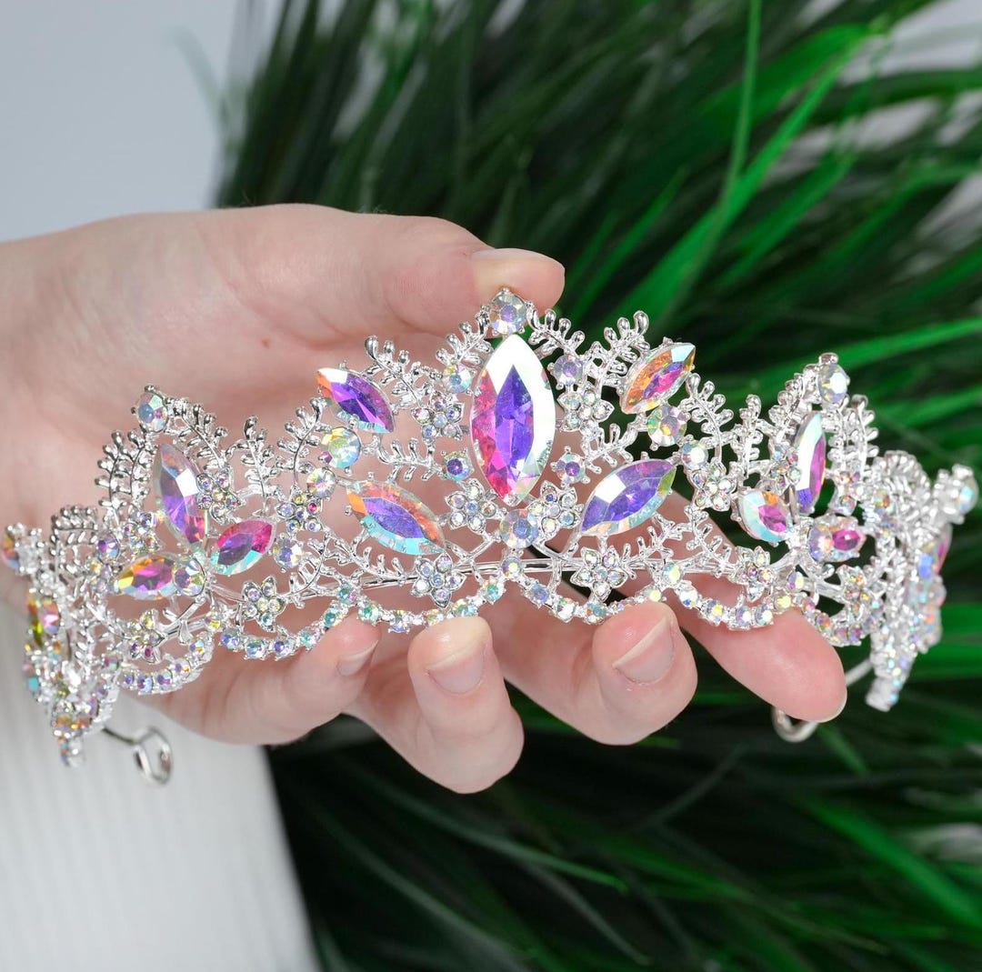 Princess Tiara Silver Crown Crystal Tiara Princess Crown Silver Wedding ...