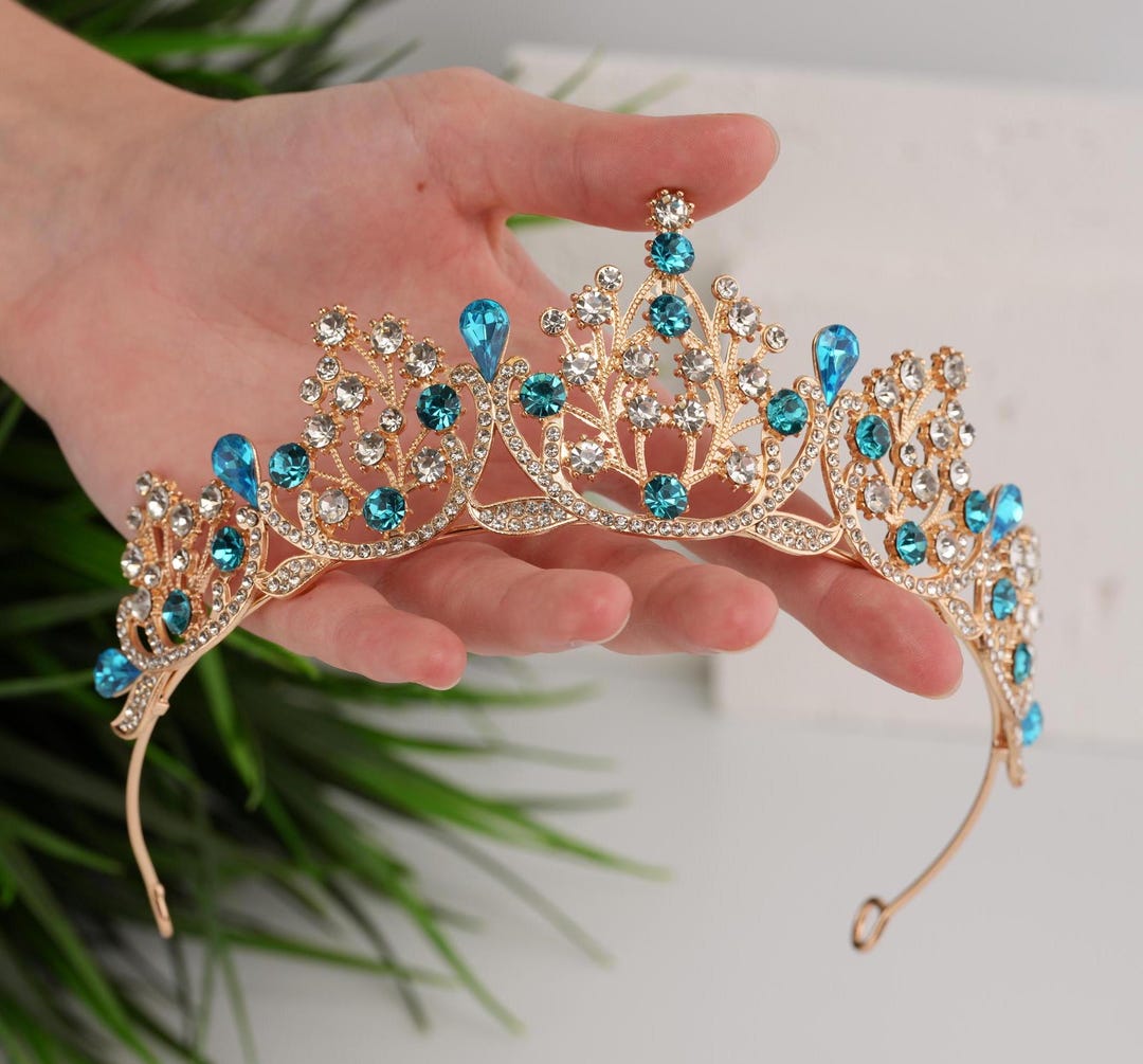 Princess Crown Blue Sapphire Princess Tiara Bridal Crown Wedding Tiara ...