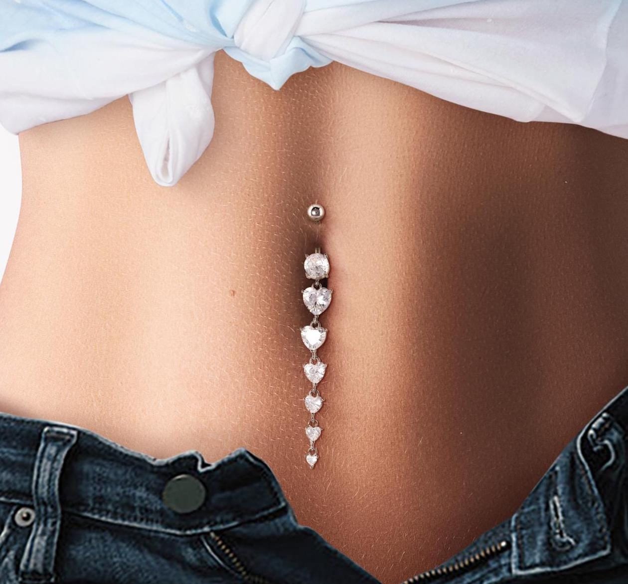 Long Belly Ring Etsy
