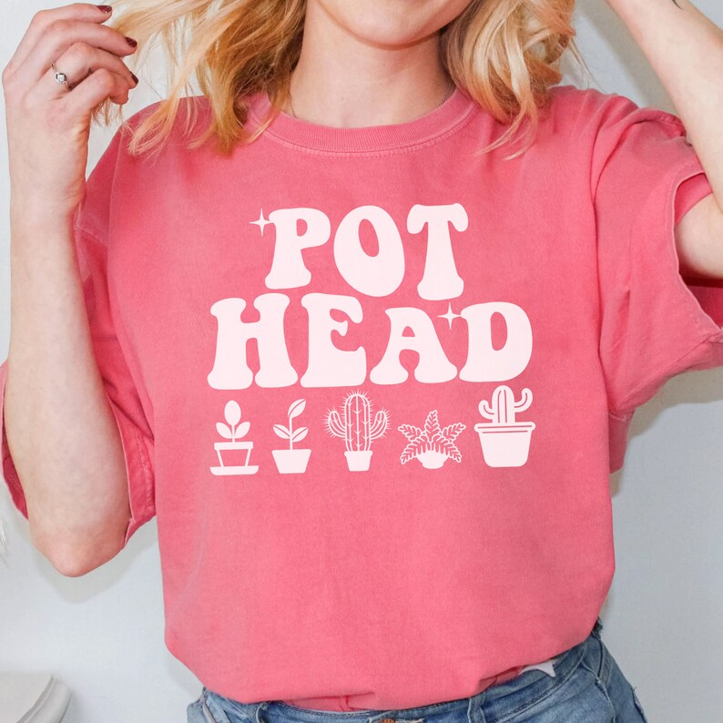 Comfort Color Pot Head Shirt, Plant Lover Gift, Crazy Plant Lady, Plant Mom Shirt, Gardener ...