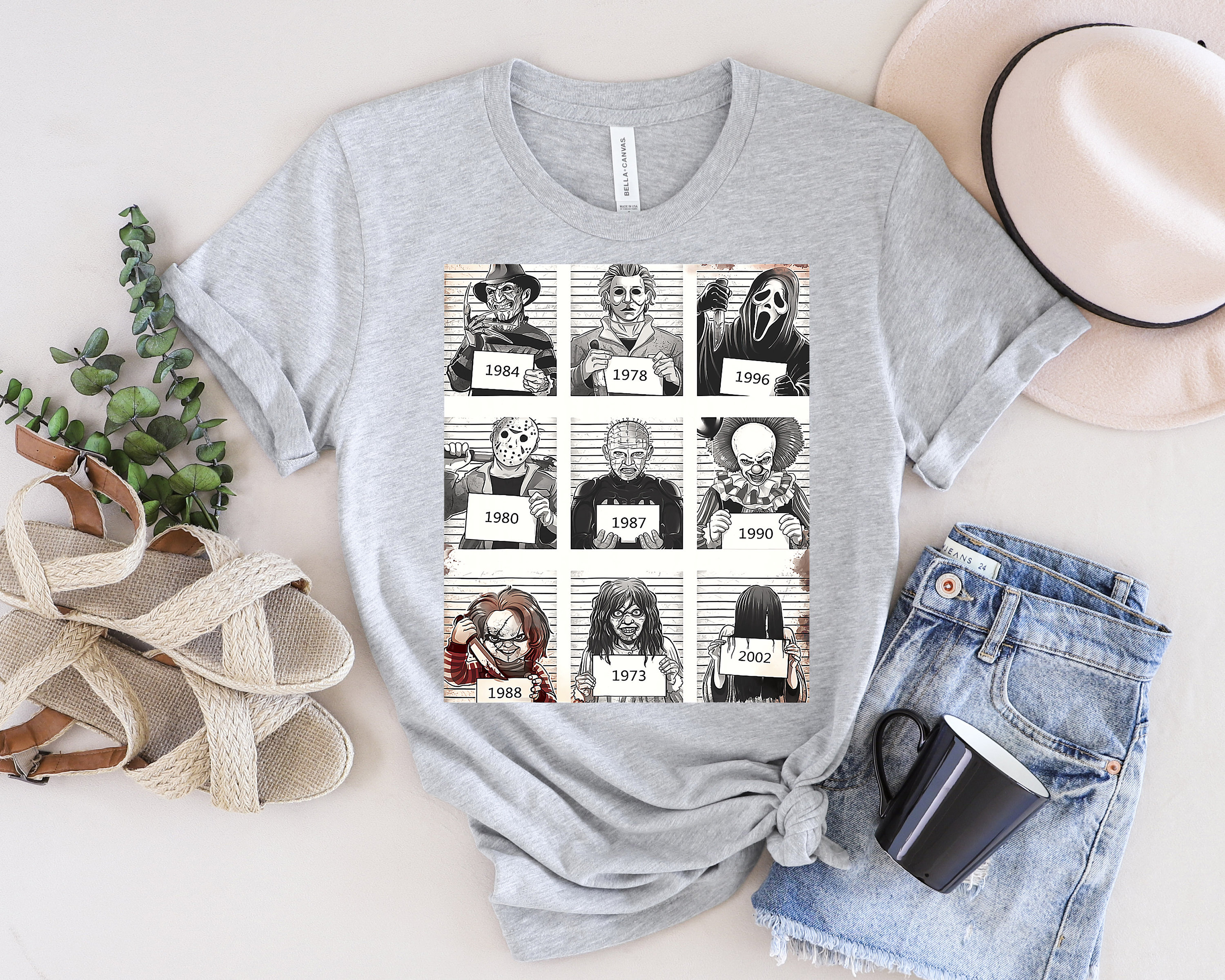 Halloween Creepy Legends Killer Mugshots Horror Fan Gifts T-shirt ...