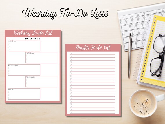Weekday To-do List Templates To-do Lists Weekday Task | Etsy